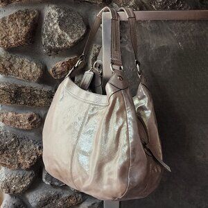 Coach | Bags | Coach A176f1575 Lynne Champagne Gold Metallic Hobo ...